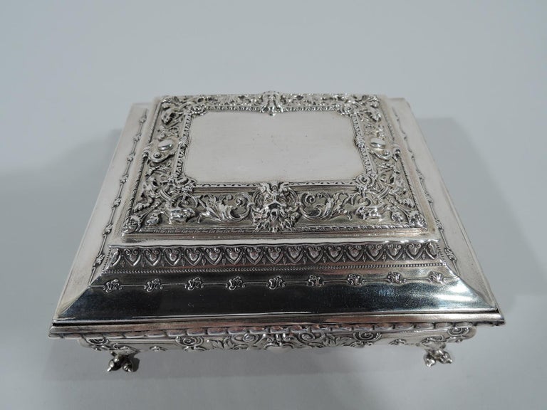 Fancy Antique Kerr Sterling Silver Keepsake Casket Box For Sale at 1stDibs