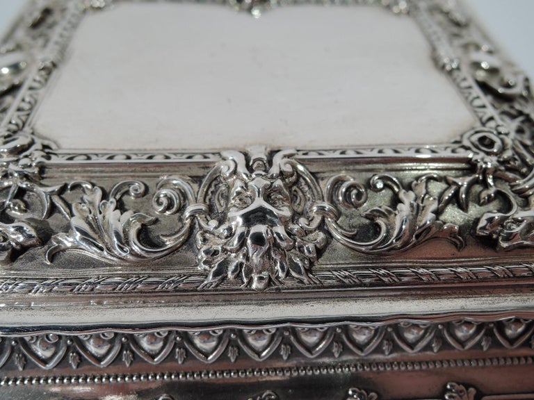 Fancy Antique Kerr Sterling Silver Keepsake Casket Box For Sale at 1stDibs