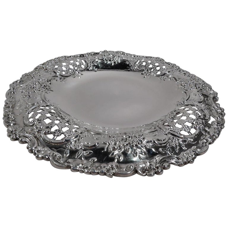 Fancy Antique Tiffany Edwardian Sterling Silver Dish For Sale at 1stDibs