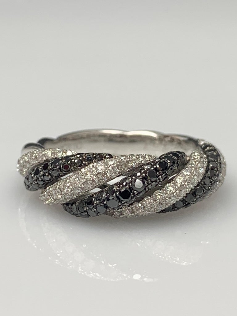 Fancy Black Diamond and White Diamond Fashion Band in 18K White Gold ...