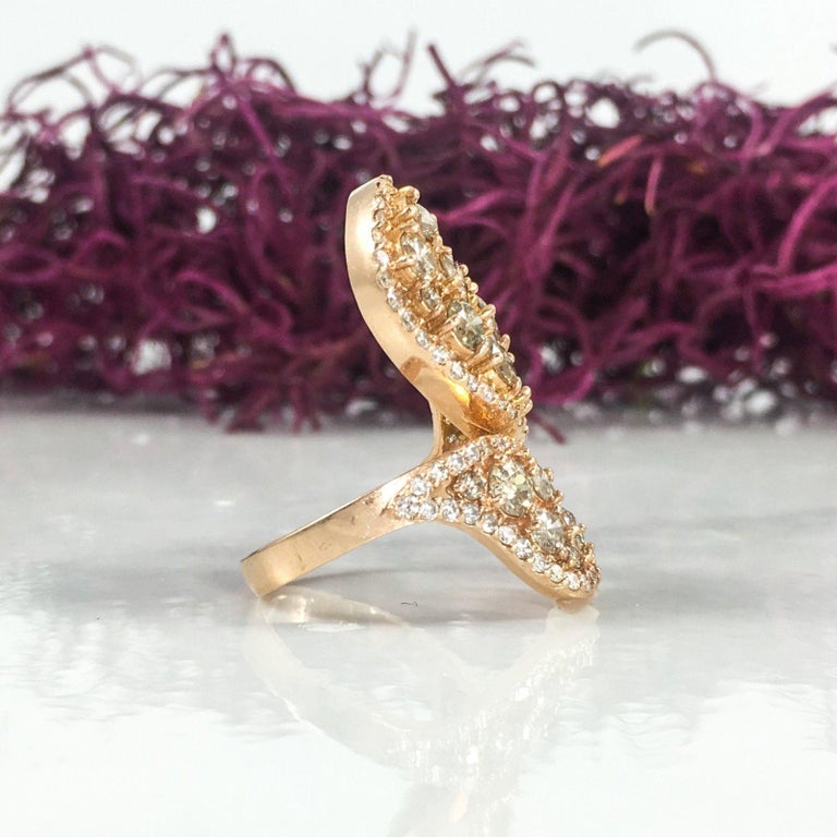 Fancy Brown 3.72 Total Carat Brown Diamond Rose Gold Paisley Snake Wrap ...