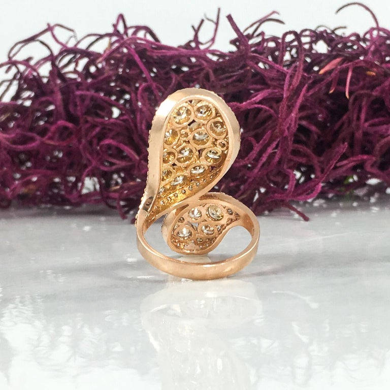 Fancy Brown 3.72 Total Carat Brown Diamond Rose Gold Paisley Snake Wrap ...