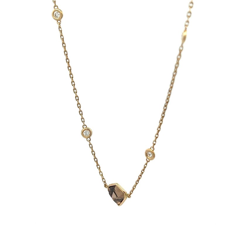 Fancy Color Diamond 14k Yellow Gold Diamonds by the Yard Chain Necklace ...