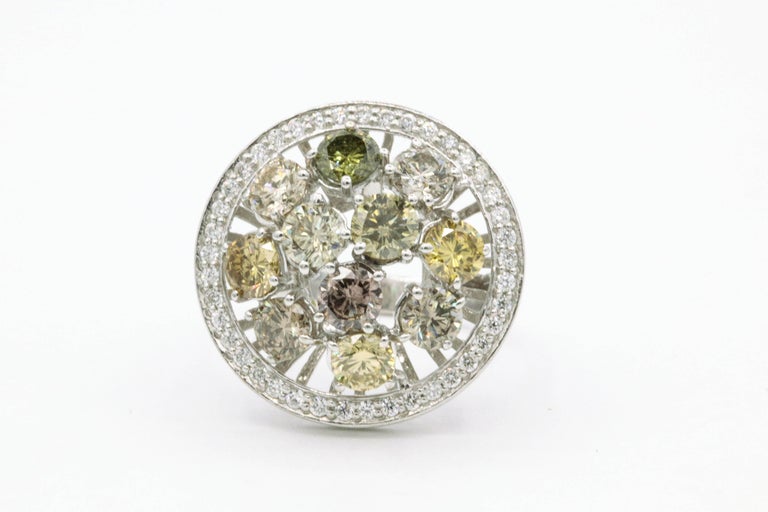 Fancy Color Diamond Ring 3.86 Carat 18 Karat For Sale (Free Shipping ...