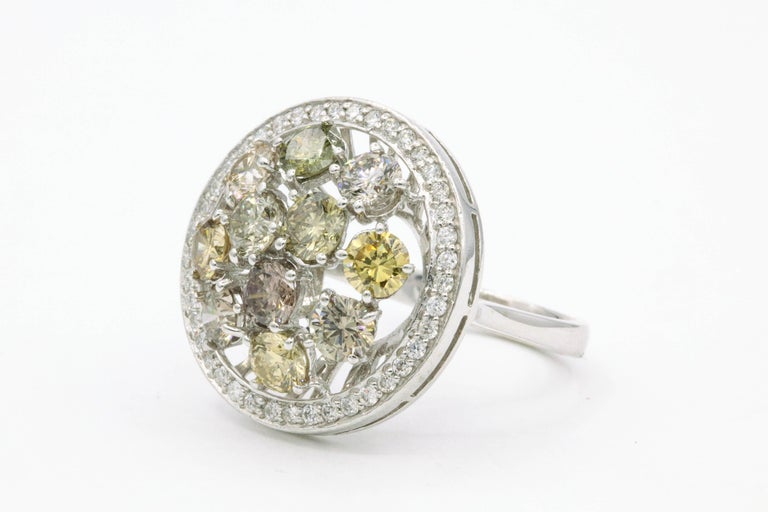 Fancy Color Diamond Ring 3.86 Carat 18 Karat For Sale (Free Shipping ...