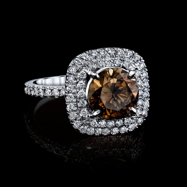 Fancy Color Diamond Ring with GIA Certificate, 1.79 Carat Platinum For ...