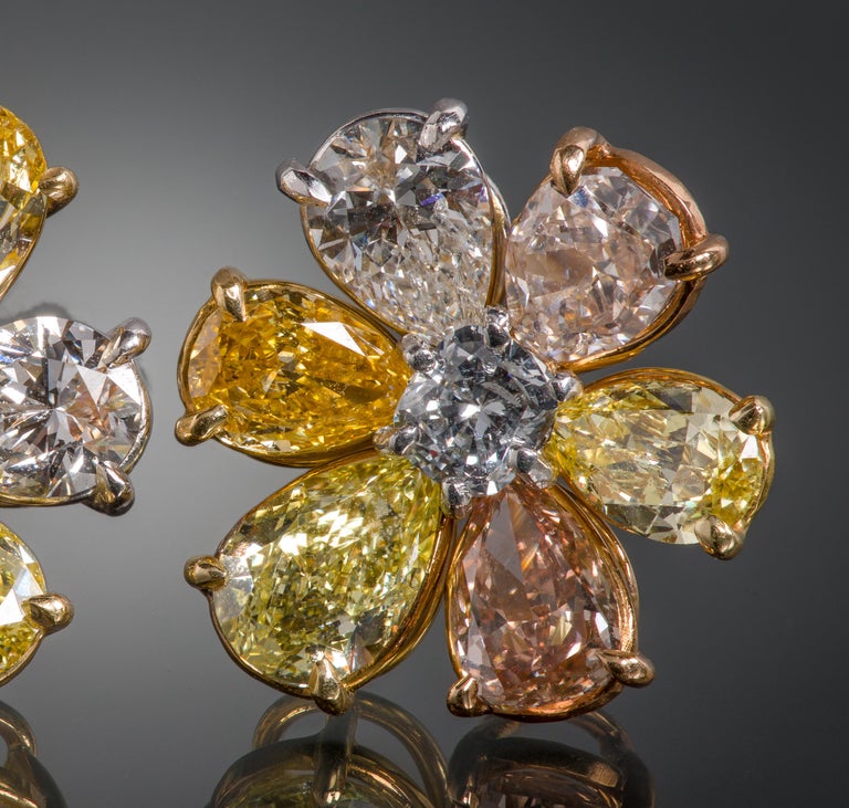 Fancy Colored Diamond Earrings For Sale at 1stDibs