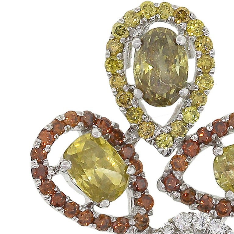 Fancy Colored Diamonds Slide Pendant For Sale at 1stDibs