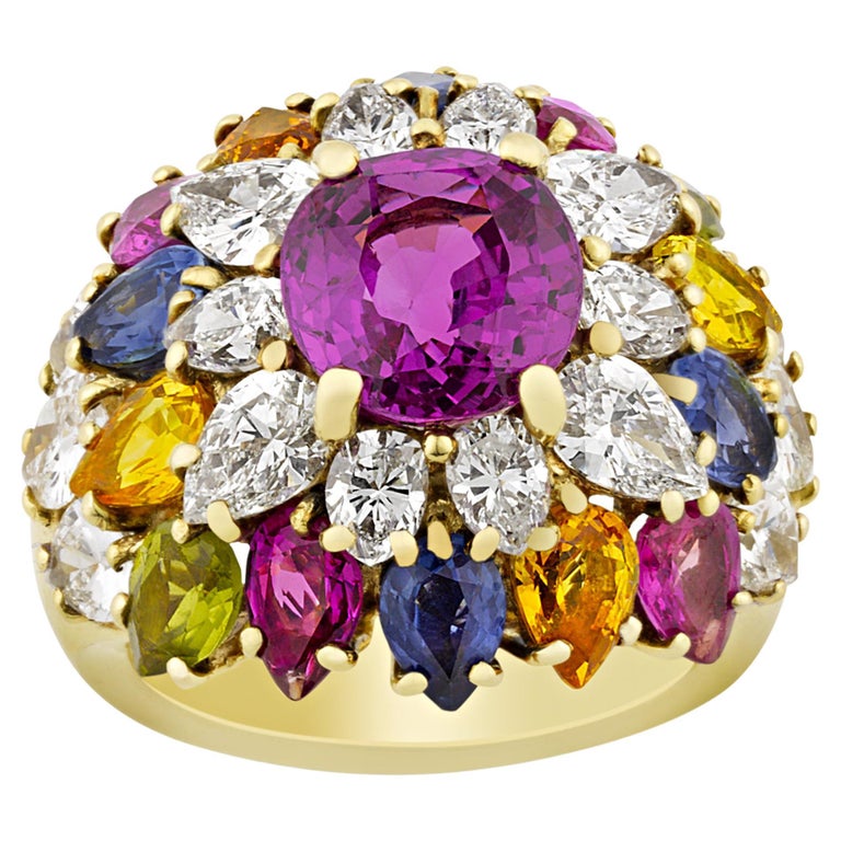 Fancy Colored Sapphire Ring at 1stDibs
