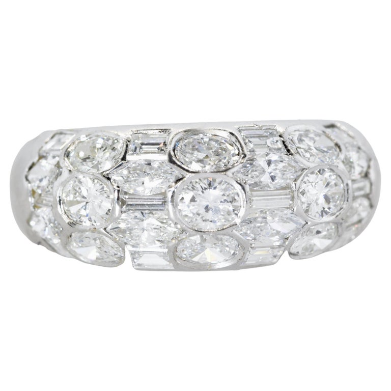 Fancy Cut Diamond and 18K White Gold Ring For Sale at 1stDibs