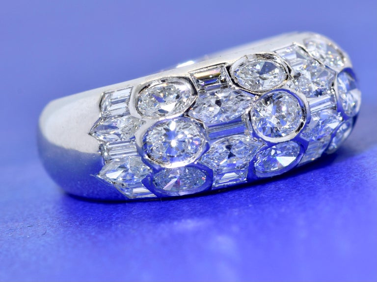 Fancy Cut Diamond and 18K White Gold Ring For Sale at 1stDibs