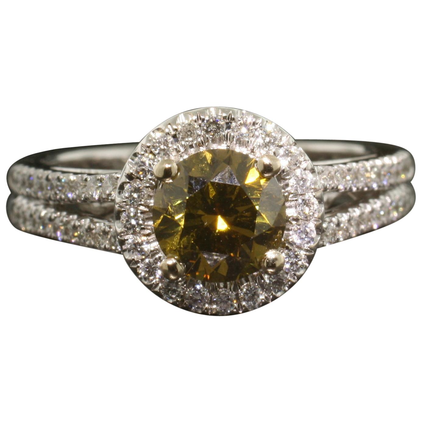 Oval Diamond Ring with Micro Pave at 1stDibs