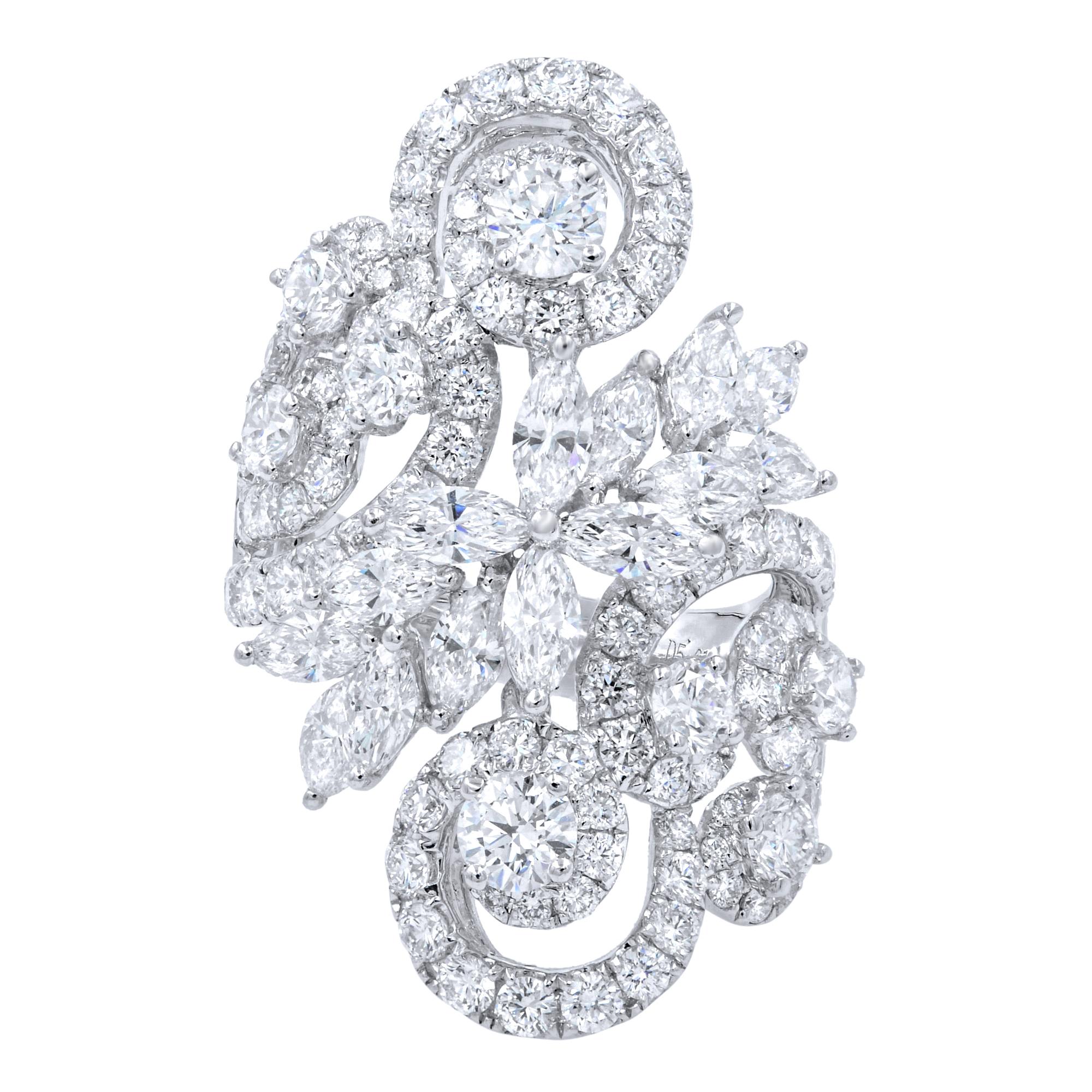 Peridot Right Hand Ring with White and Brown Diamonds by Frederic Sage ...