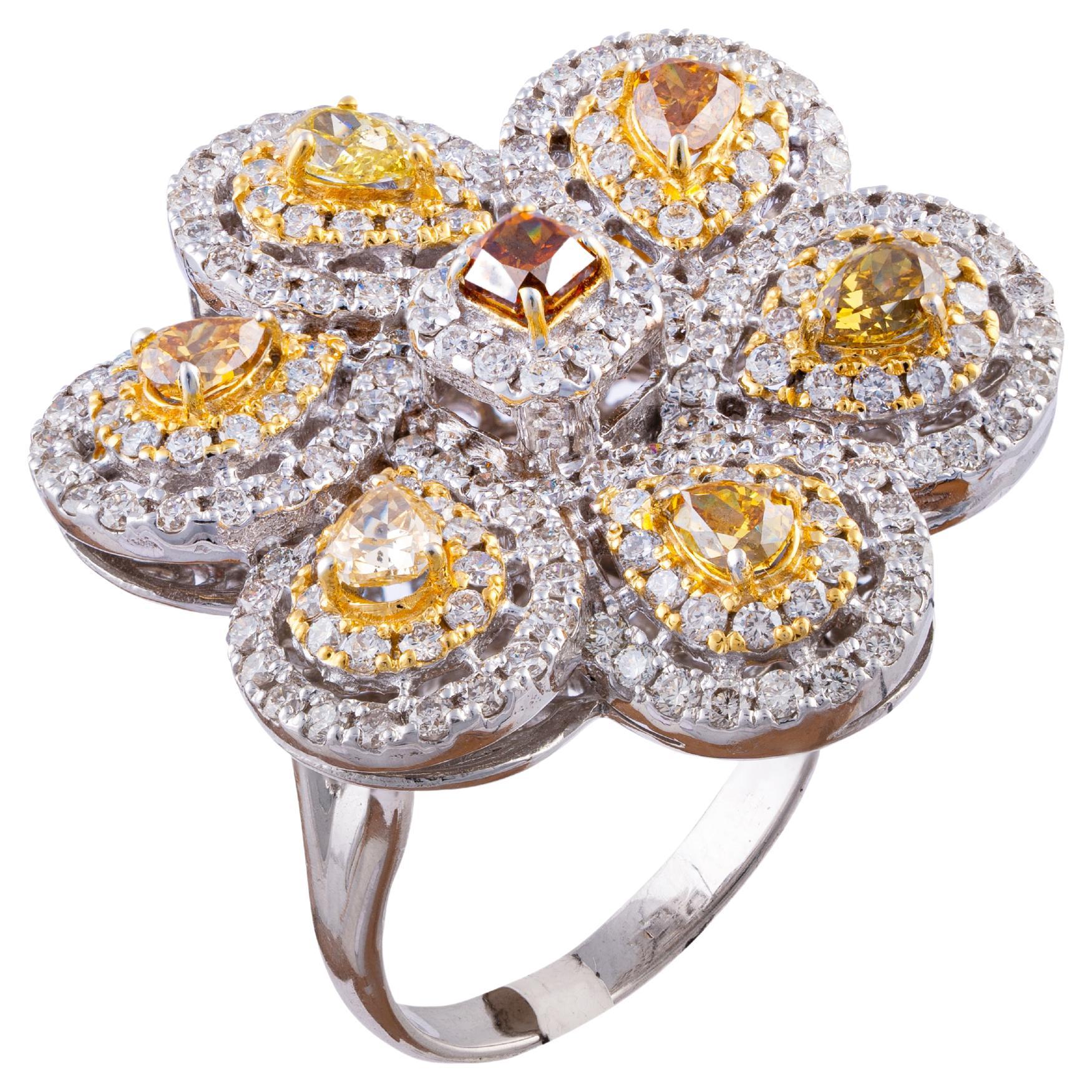 14k gold Fancy Diamond Ring For Sale at 1stDibs