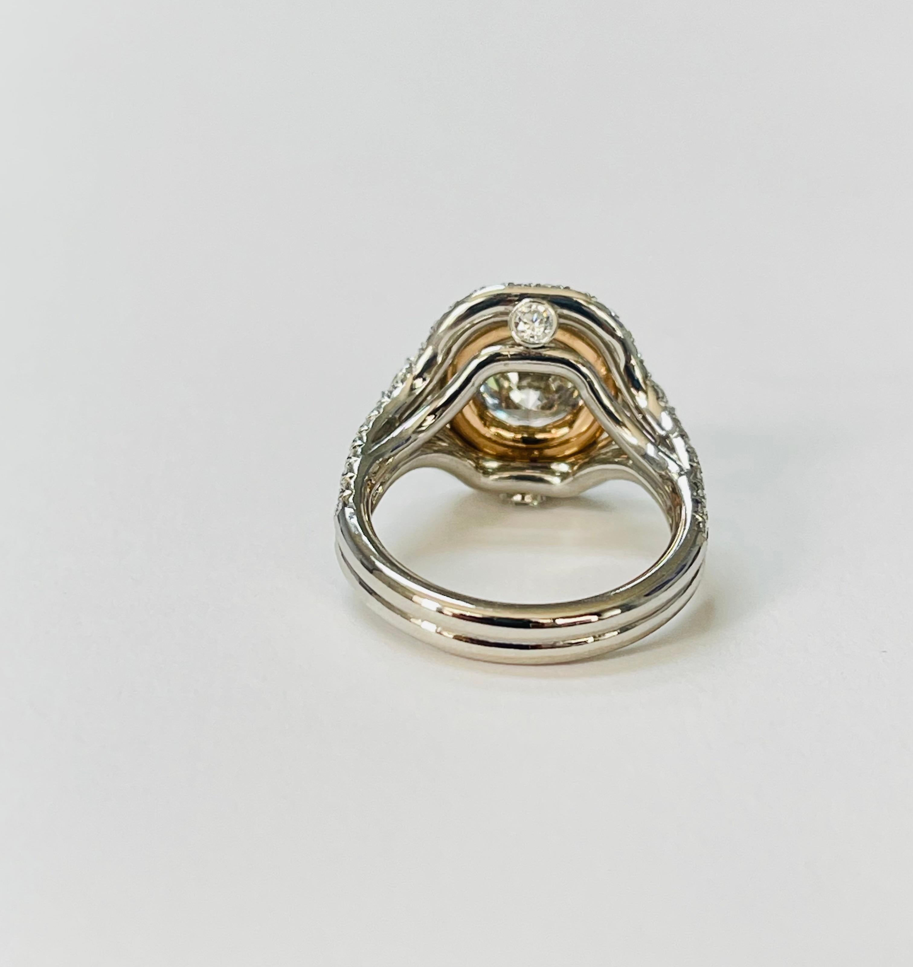 Fancy Gray Blue Diamond and Pink Diamond Engagement Ring In Platinum ...