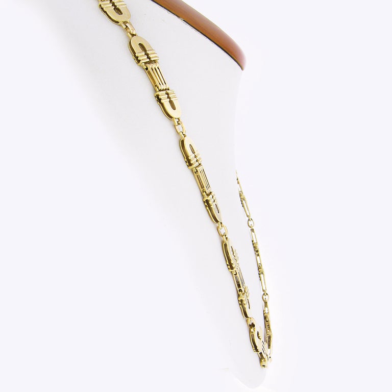 Fancy Handmade Italian 14K Gold 23.5" Polished Flexible Link Chain ...