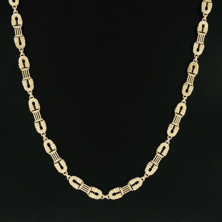 Fancy Handmade Italian 14K Gold 23.5" Polished Flexible Link Chain ...