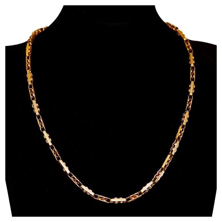 Fancy Infinity Link Chain Necklace In 14K Yellow Gold For Sale at 1stDibs