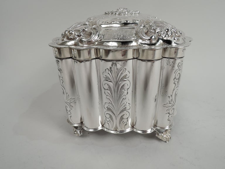 Fancy Italian Classical Sterling Silver Keepsake Casket Box For Sale at ...