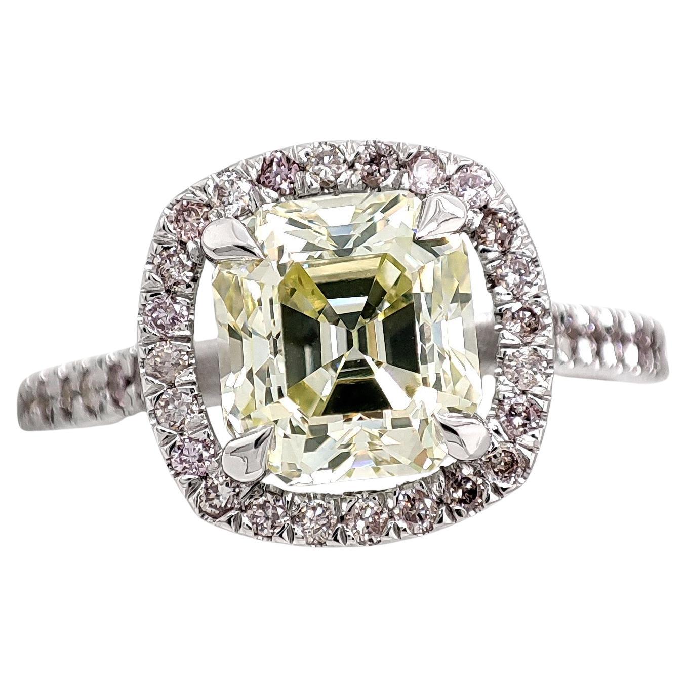 Henri Daussi Canary Fancy Light Yellow Five Stone 1.39ct Tw Diamond ...