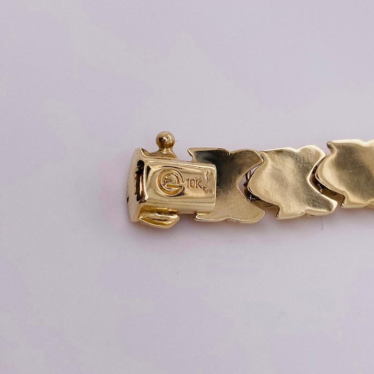 Fancy Link Bracelet, 10 Karat Yellow Gold, Handmade, Link Bracelet ...