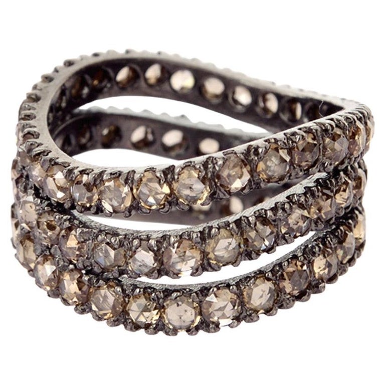 Fancy Pave Diamond Band Ring For Sale at 1stDibs