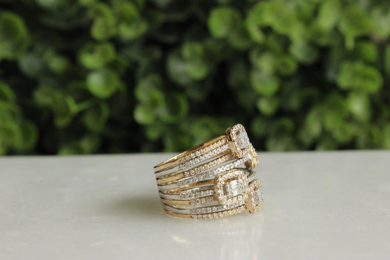 Customizable Fancy Shapes Cocktail Iced Out Diamond Ring in 14k Solid ...