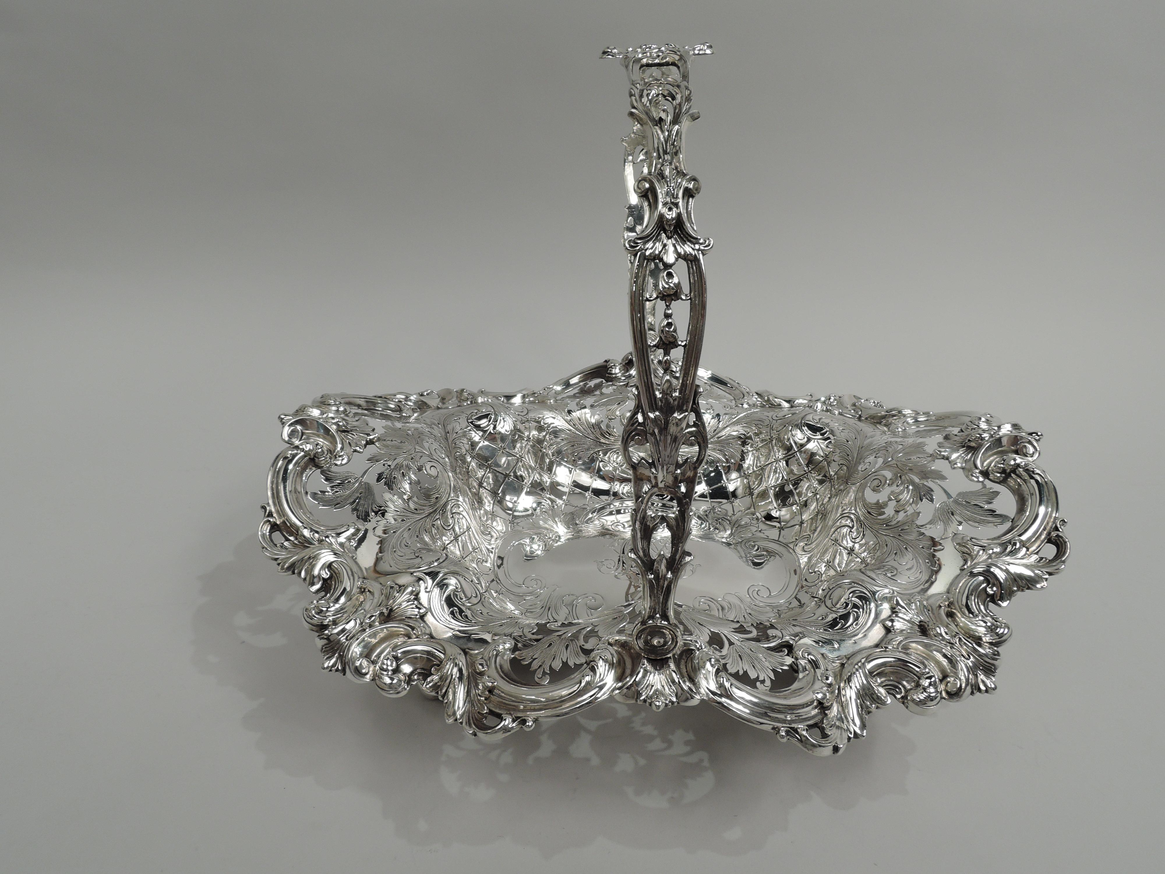 Fancy Victorian Sterling Silver Basket by Frank W Smith For Sale at 1stDibs