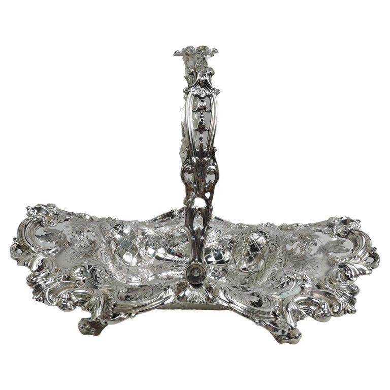 Fancy Victorian Sterling Silver Basket by Frank W Smith For Sale at 1stDibs