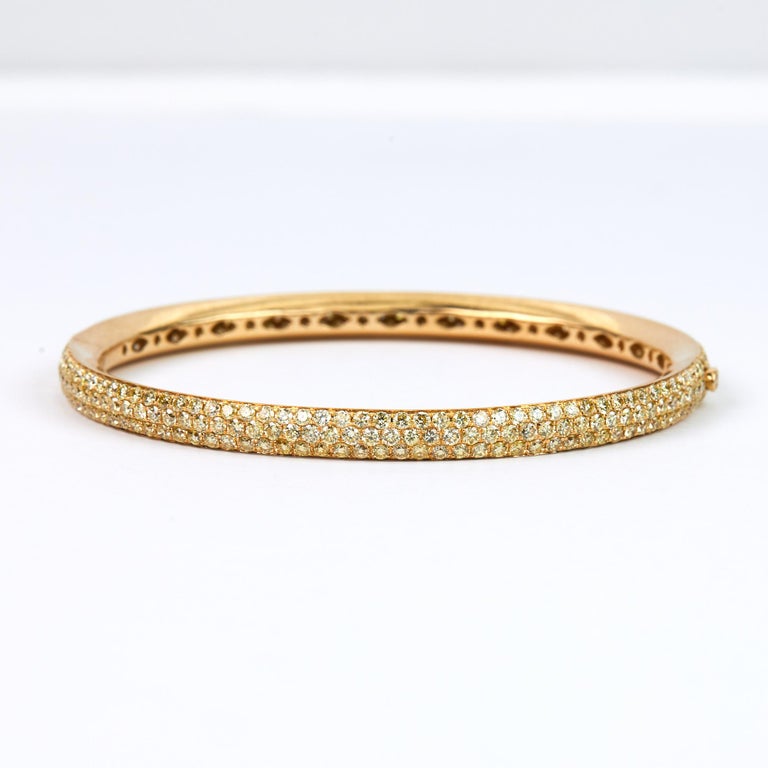 Fancy Yellow Diamond Bangle Bracelet For Sale at 1stDibs