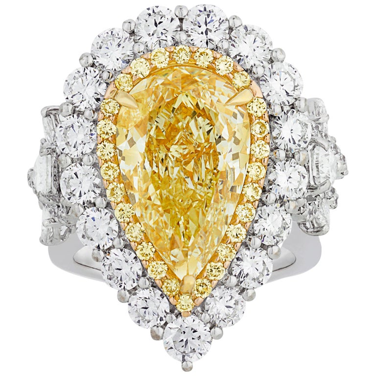 Fancy Yellow Diamond Convertible Pendant Ring, 5.48 Carat at 1stDibs