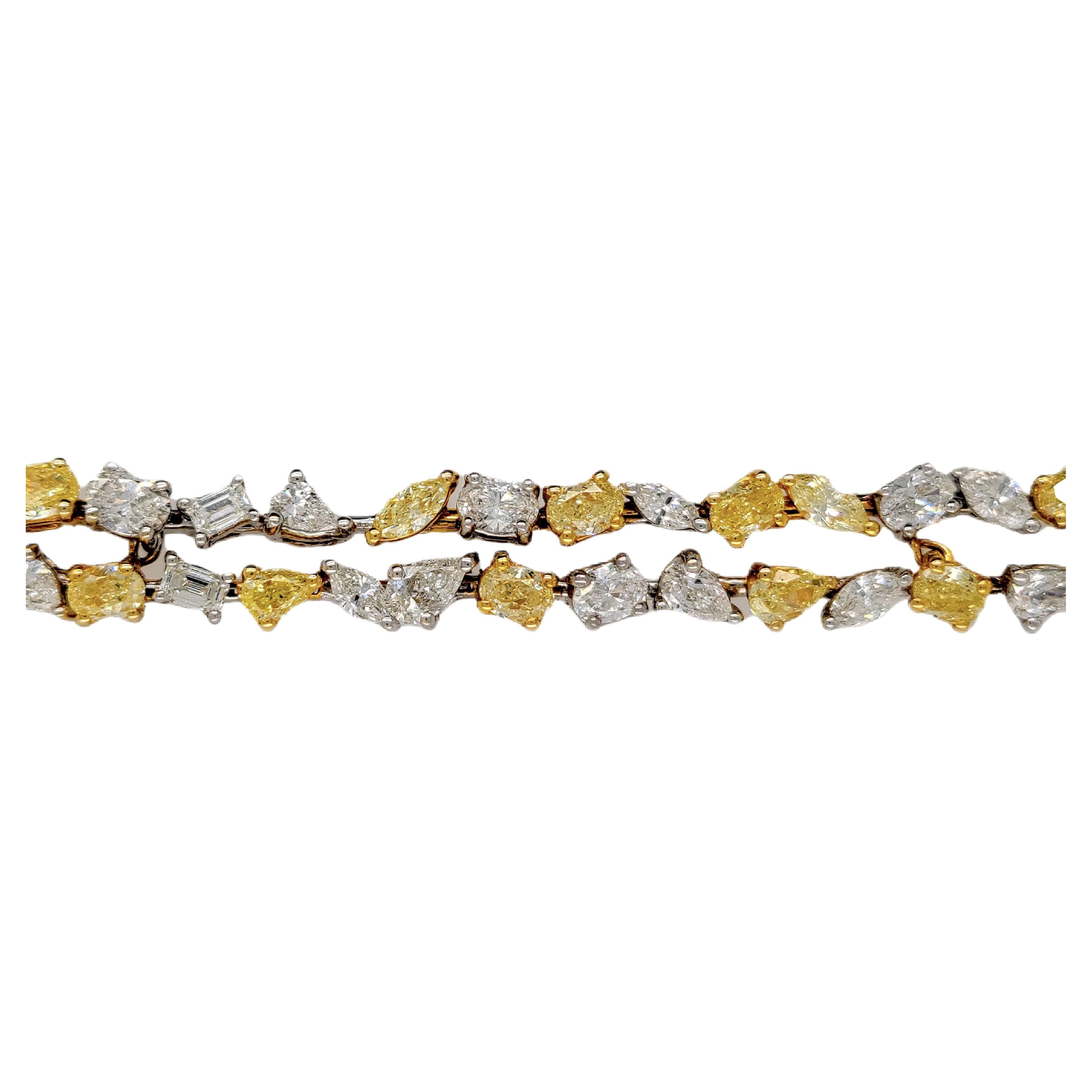 Michael Beaudry Fancy Shaped Diamond Gold Platinum Bracelet at 1stDibs ...