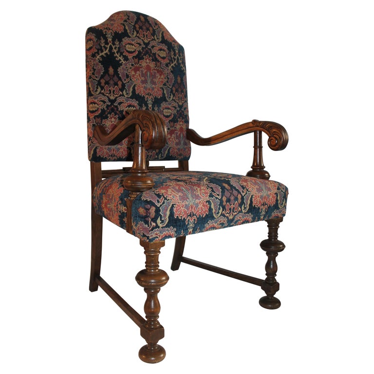 Fantastic 19th C Hand Carved Italian Arm Chair at 1stDibs