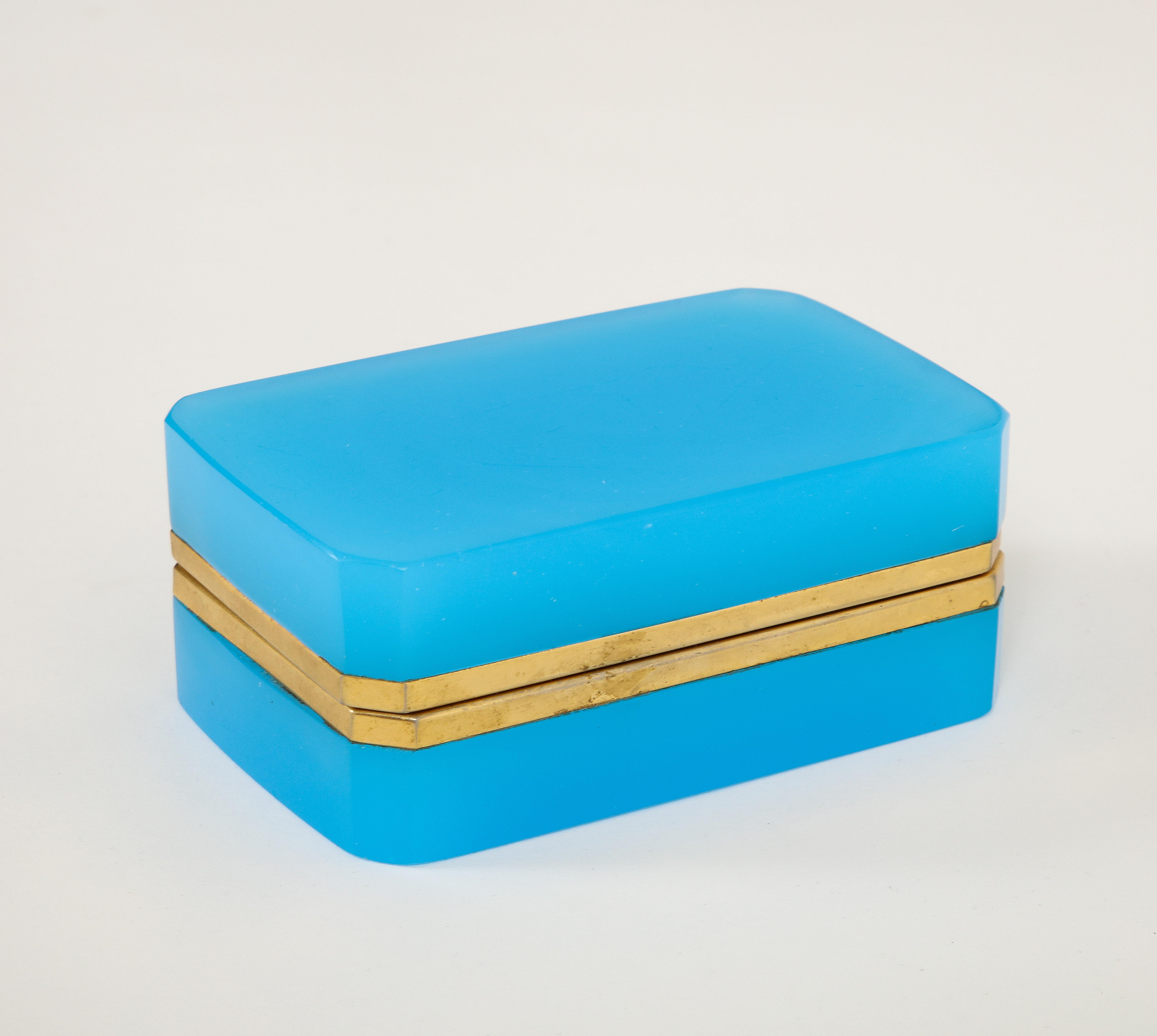 Fantastic 19th Century French Dore Bronze Mounted Blue Opaline Crystal ...