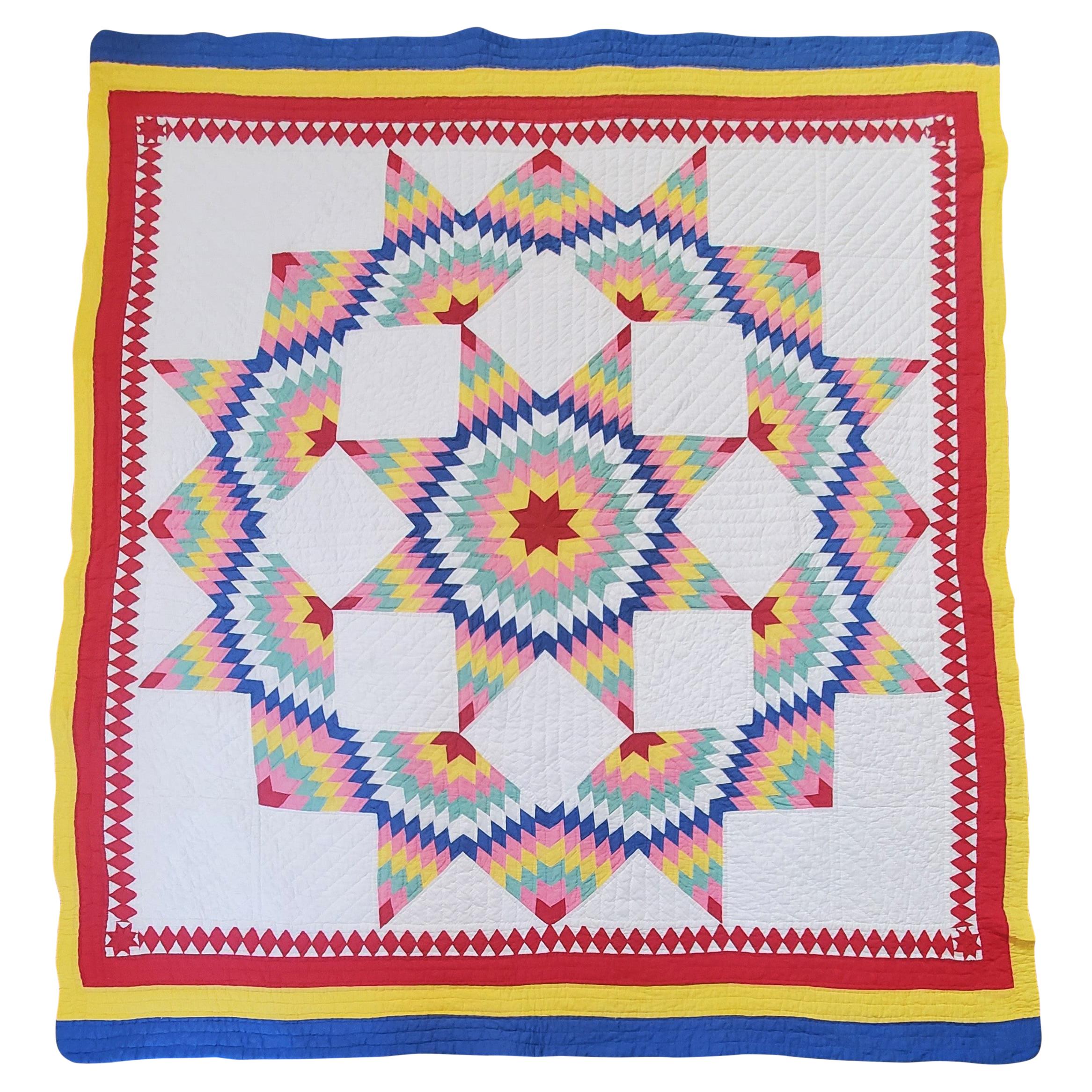 American Broken Star Pattern Quilt, Lancaster County Pennsylvania For ...