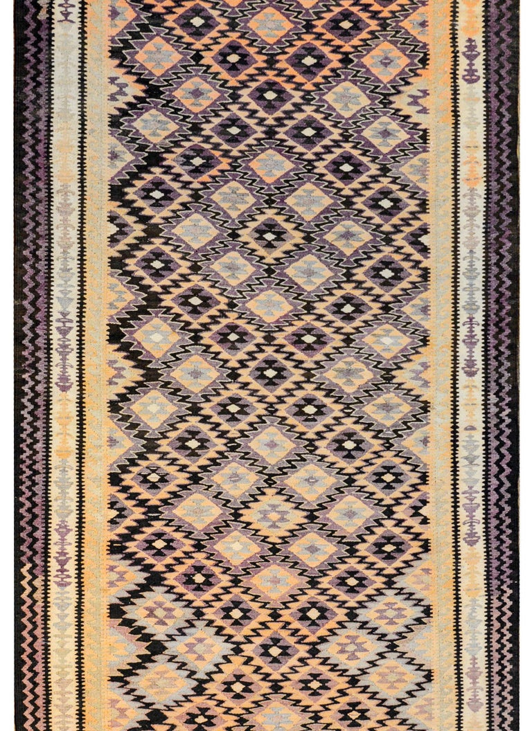 Fantastic Early 20th Century Qazvin Kilim Runner For Sale at 1stDibs