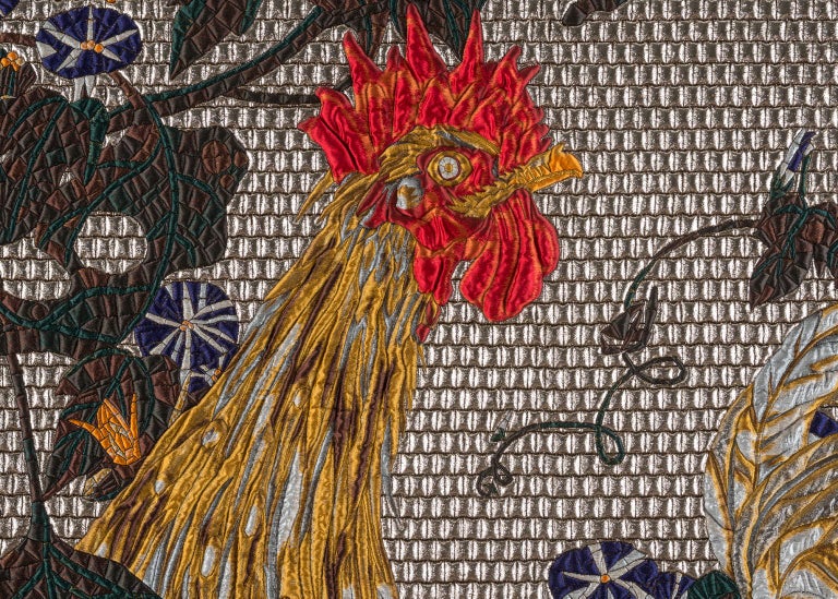 Fabric Tapestry with Rooster Design Upholstered Panel on Demand For ...