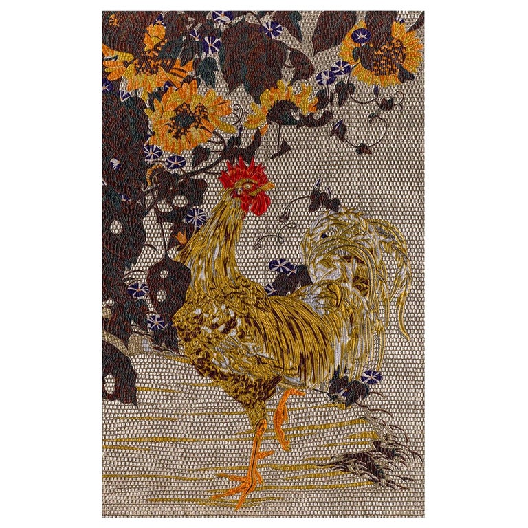 Fabric Tapestry with Rooster Design Upholstered Panel on Demand For ...