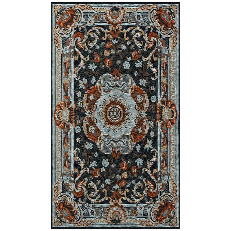 Fabric Tapestry with Artistic Rug Design Upholstered Panel on Demand ...