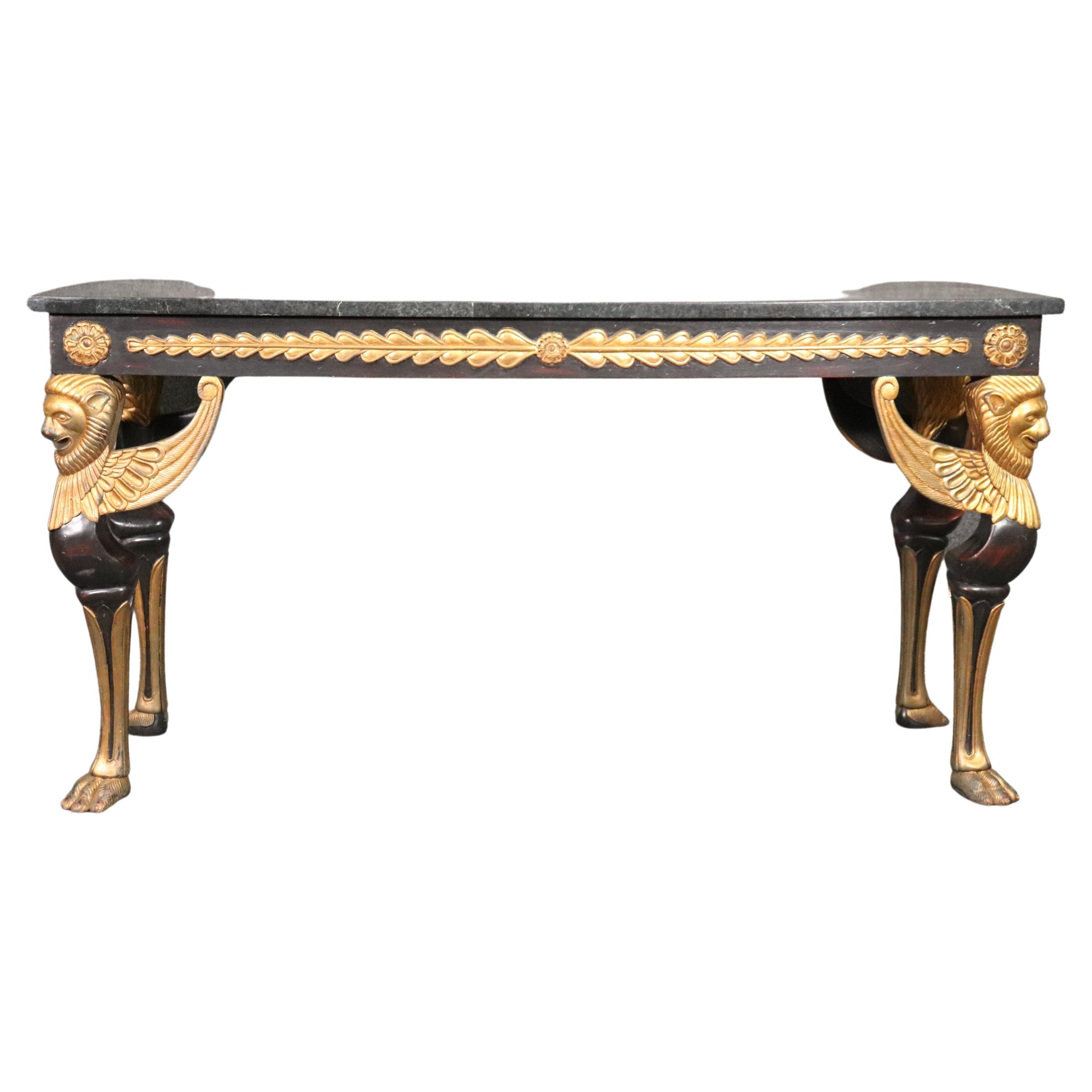 Regency English Marble Top Console Table For Sale at 1stDibs