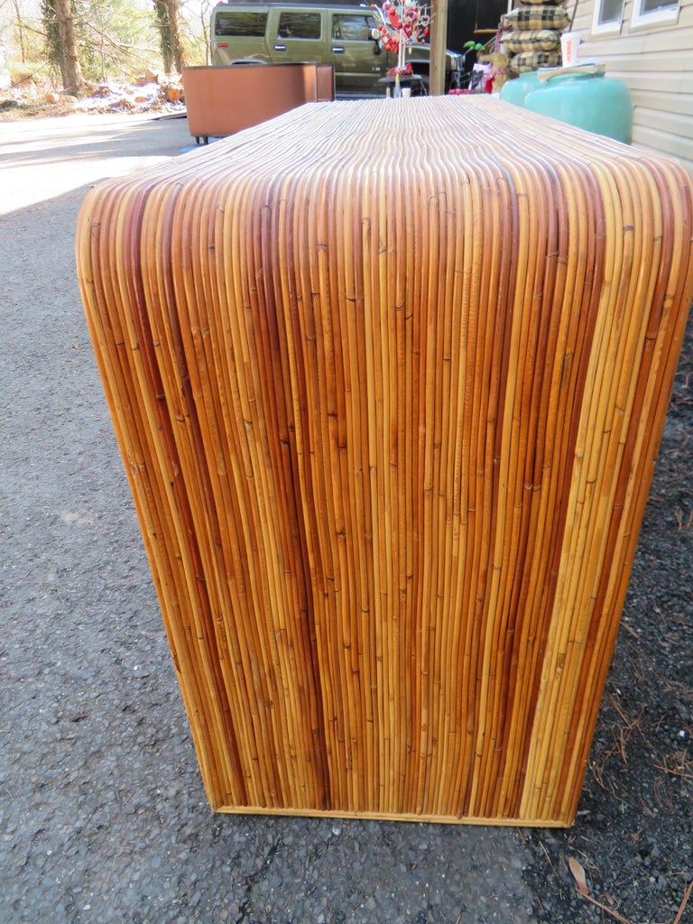 Fantastic Pencil Reed Rattan Credenza Mid-Century Modern For Sale at ...