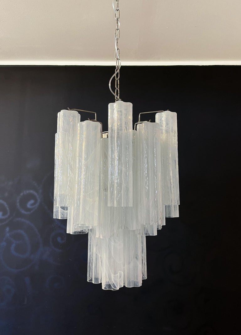 Fantastic Glass Tube Chandelier, 30 Albaster White Glasses For Sale at ...