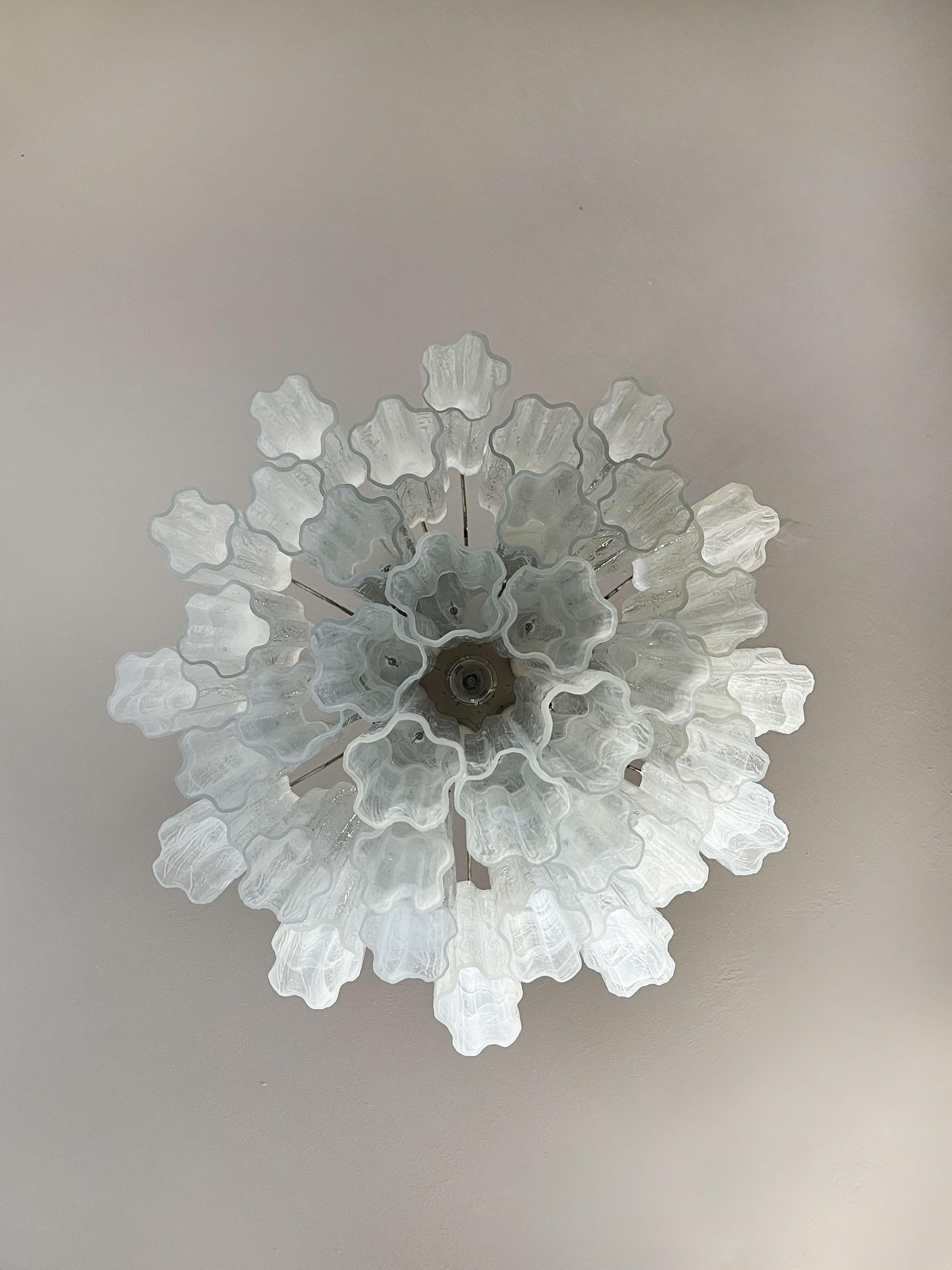 Fantastic Glass Tube Chandelier, 36 Albaster White Glasses at 1stDibs