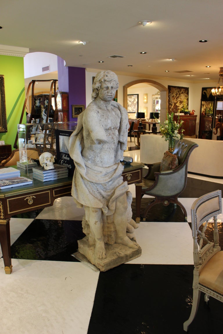 Fantastic Life Size Sandstone Statue of David For Sale at 1stDibs