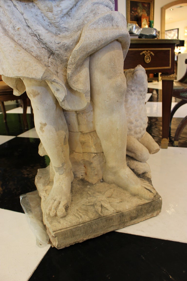 Fantastic Life Size Sandstone Statue of David For Sale at 1stDibs