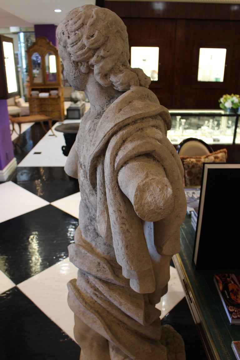 Fantastic Life Size Sandstone Statue of David For Sale at 1stDibs