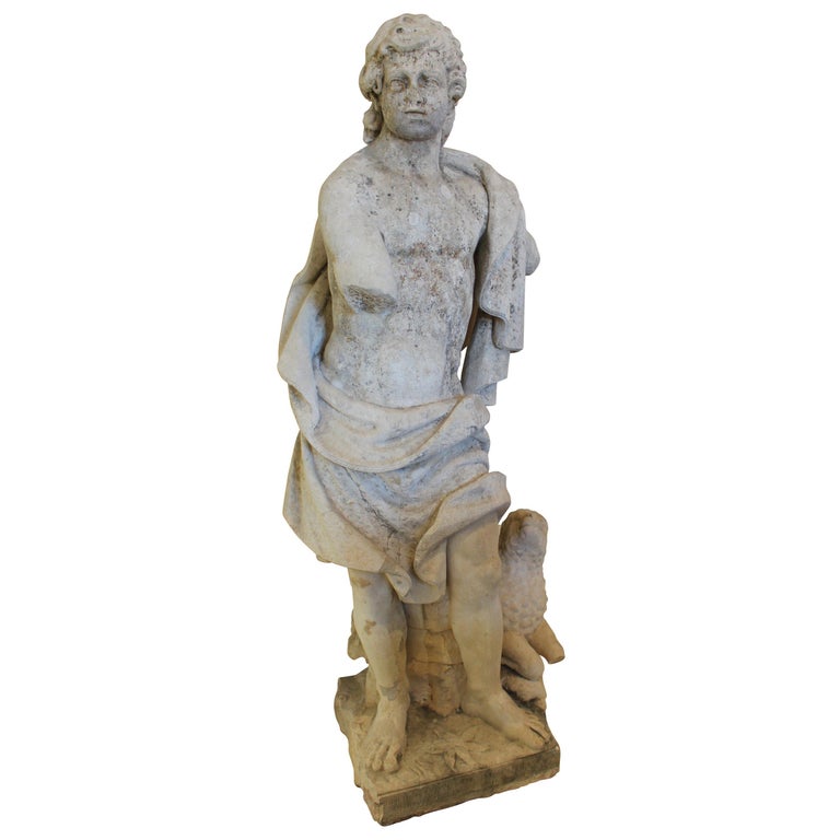 Fantastic Life Size Sandstone Statue of David For Sale at 1stDibs