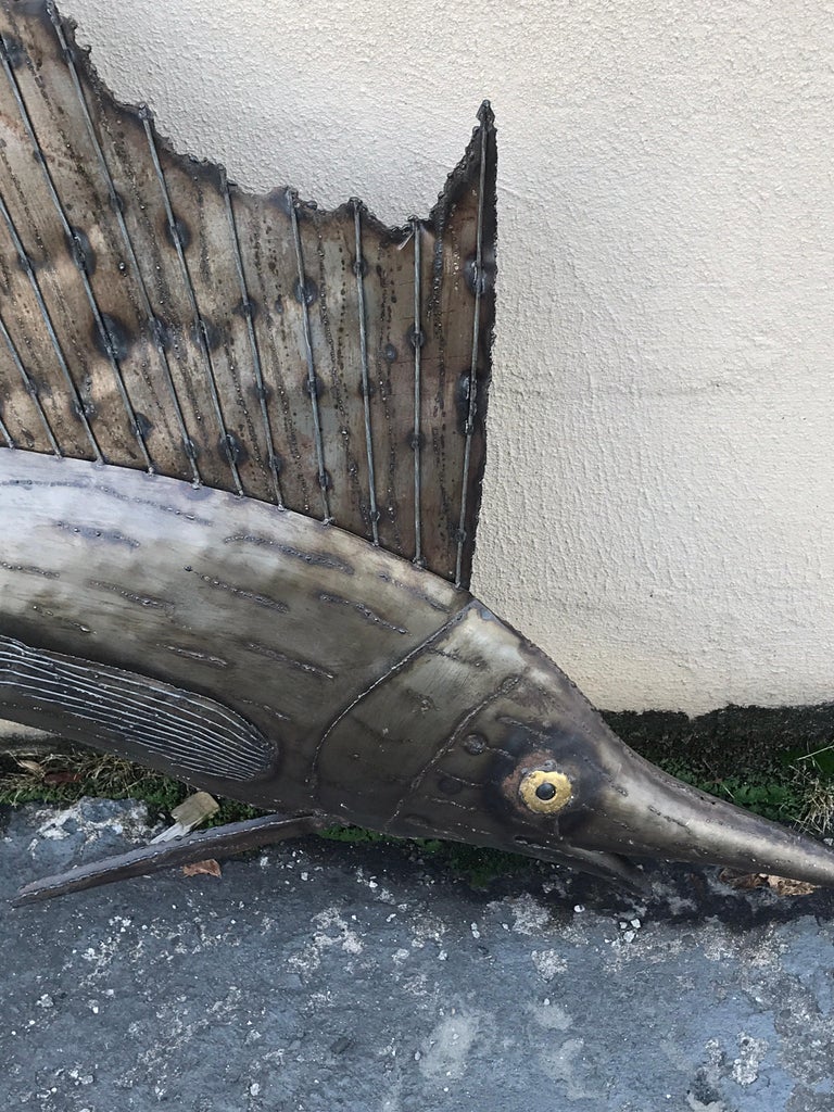 Fantastic Mid-Century Brutalist Swordfish Wall Sculpture For Sale at ...