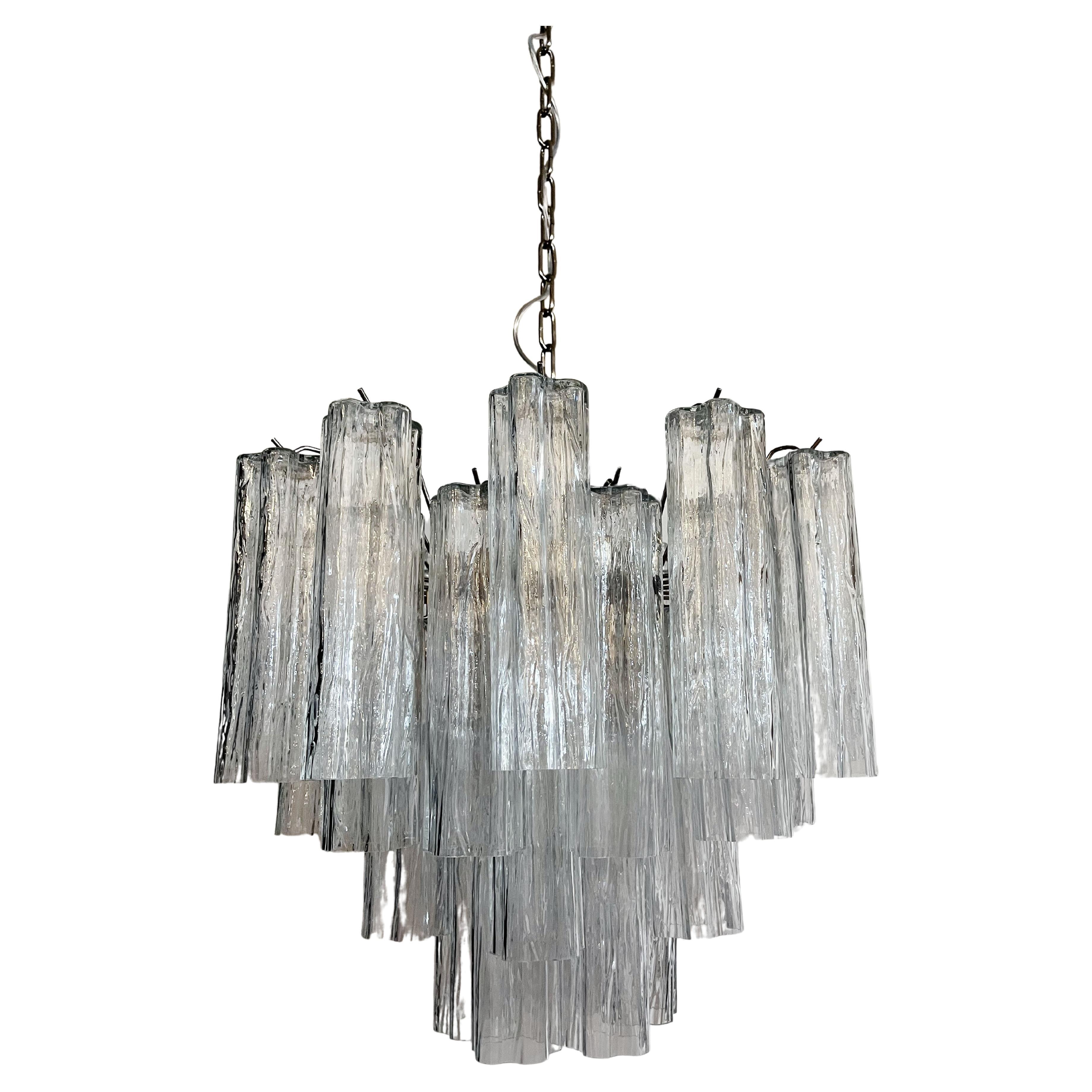 Fantastic Murano Glass Tube Chandelier, 36 Glass Tube For Sale at 1stDibs