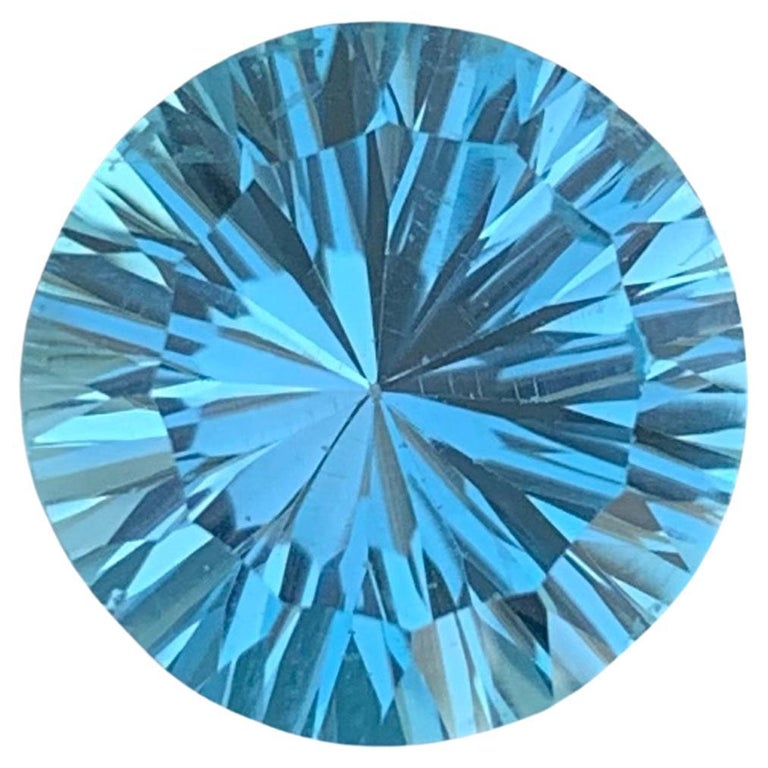 Fantastic Natural Swiss Blue Topaz Gemstone 7.35 Carats Round Shape ...